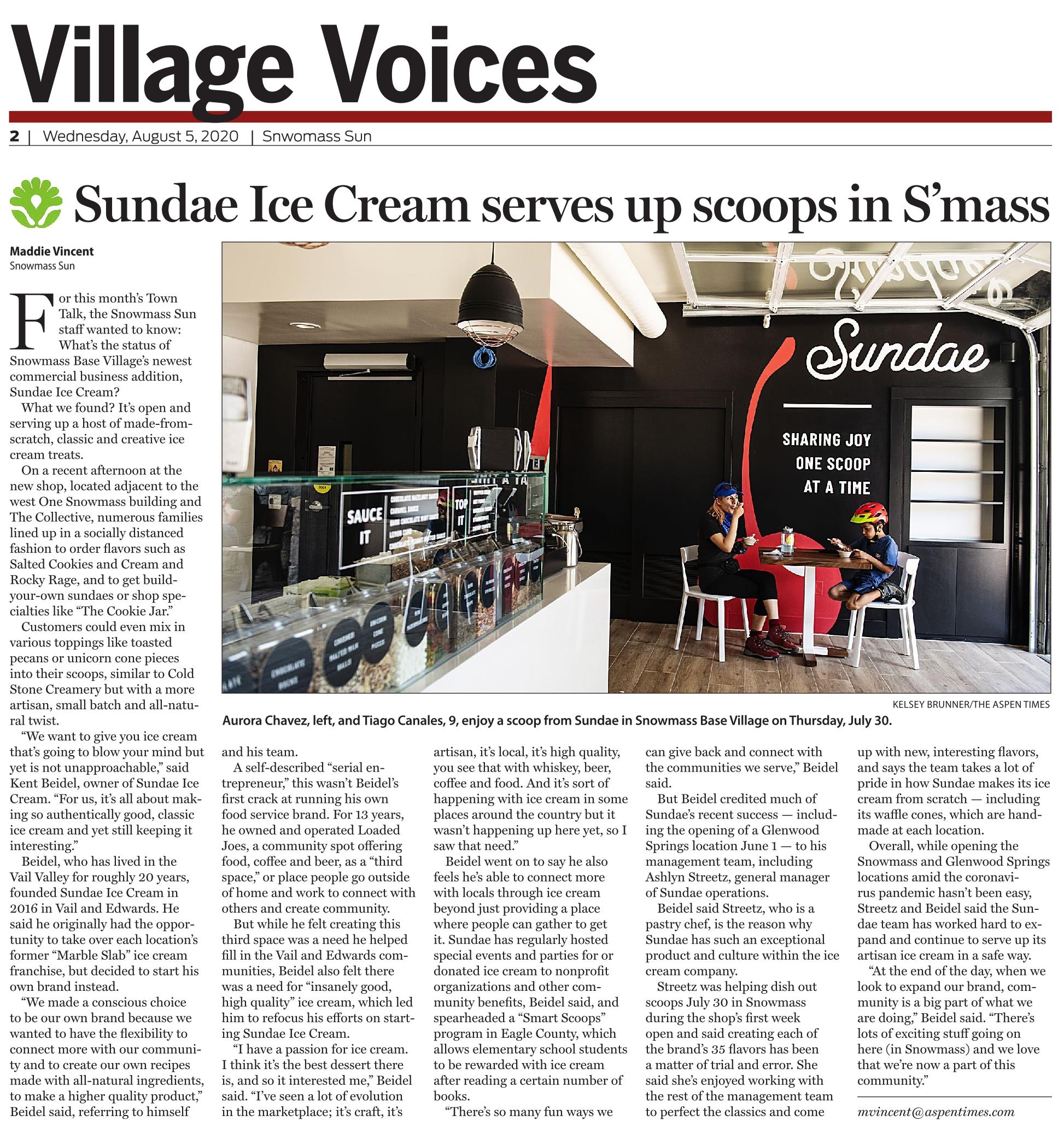 Sundae Serves Up Scoops in Snowmass Base Village | Snowmass Base Village
